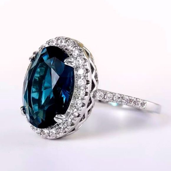 Private Label | Jewelry | Newstunning Oval London Blue Topaz Ring ...